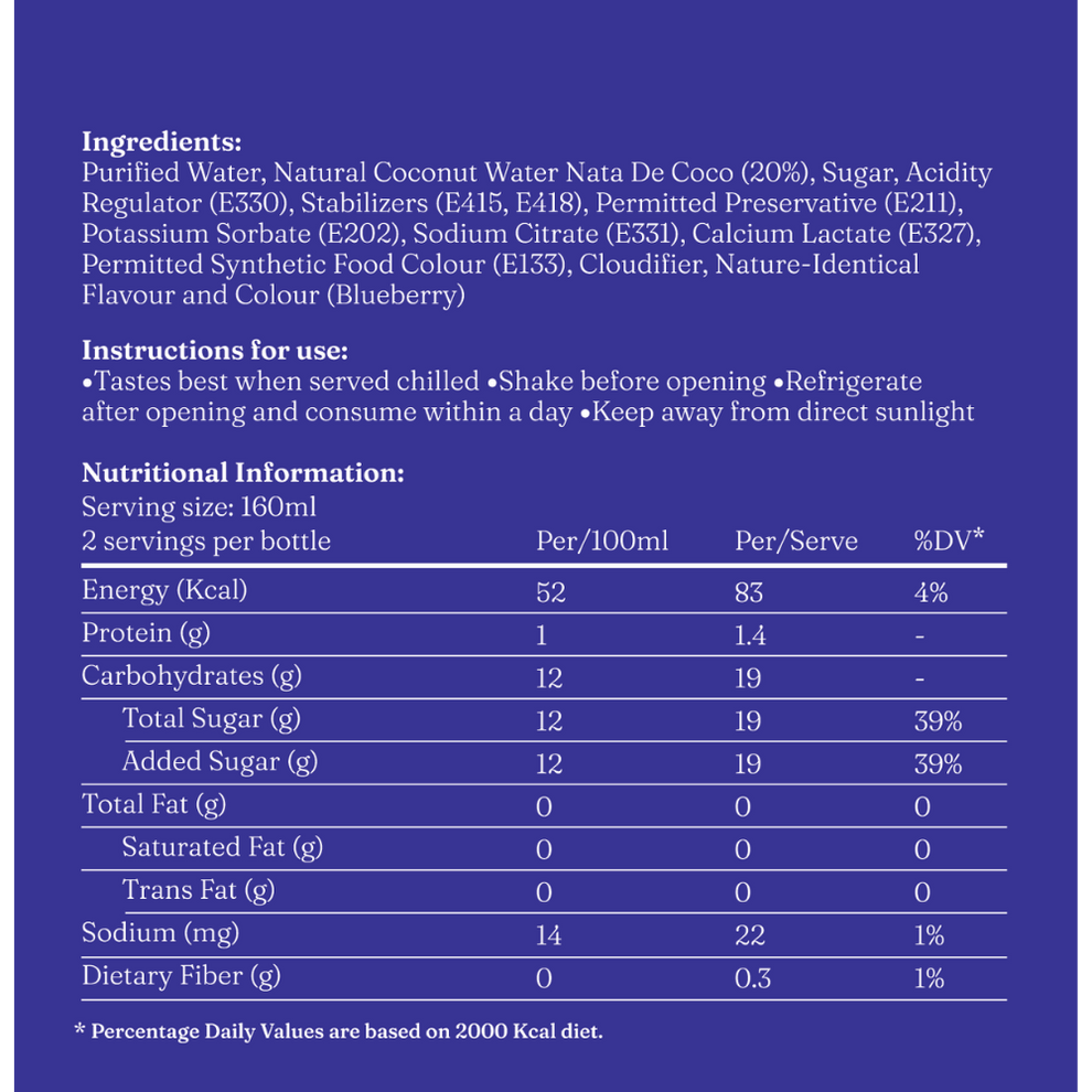 Nata De Coco Drinks | Blueberry Flavor Drinks | Dobra India