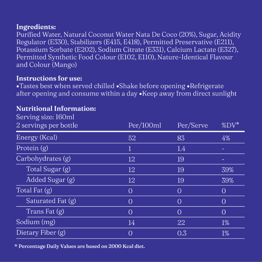 Nata De Coco Drinks | Mango Flavour Drinks | Dobra India