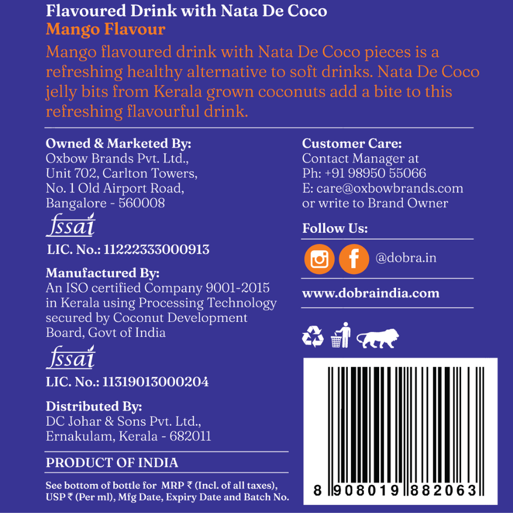 Nata De Coco Drinks | Mango Flavour Drinks | Dobra India