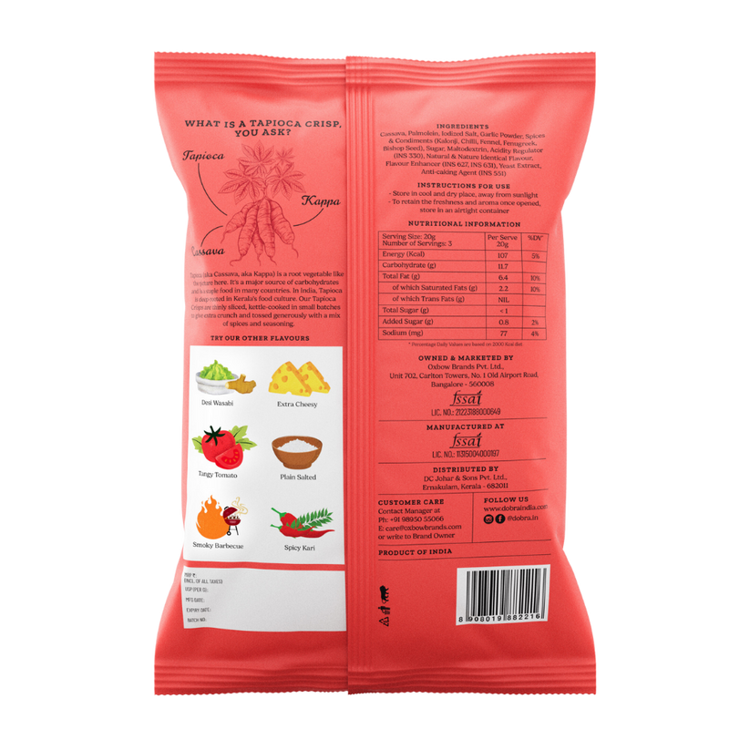 Tapioca Chips Garlic Pickle Flavour Snacks Online | Dobra India